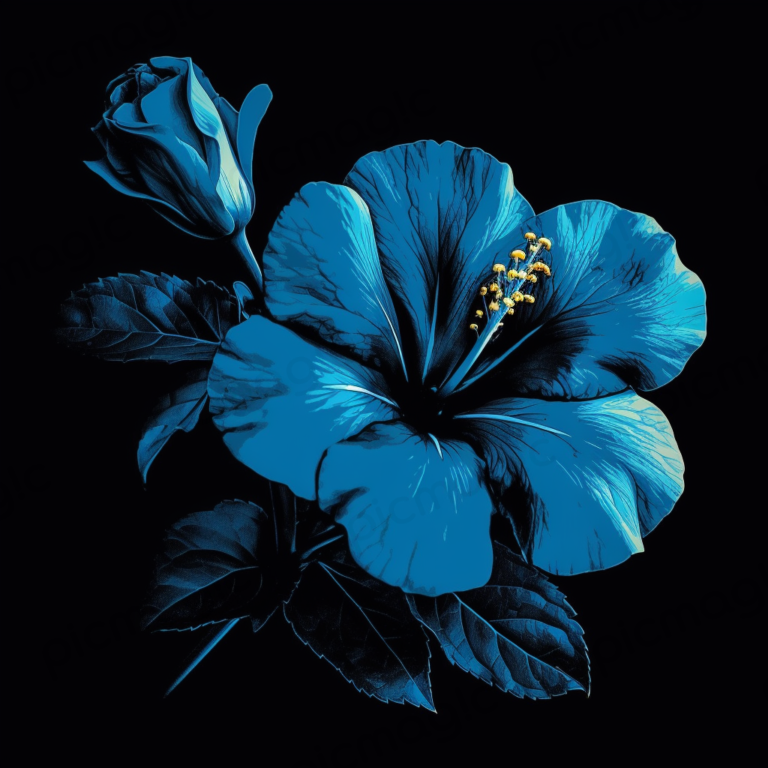 青い ハイビスカス イラスト 海 画像 無料 | picmagic